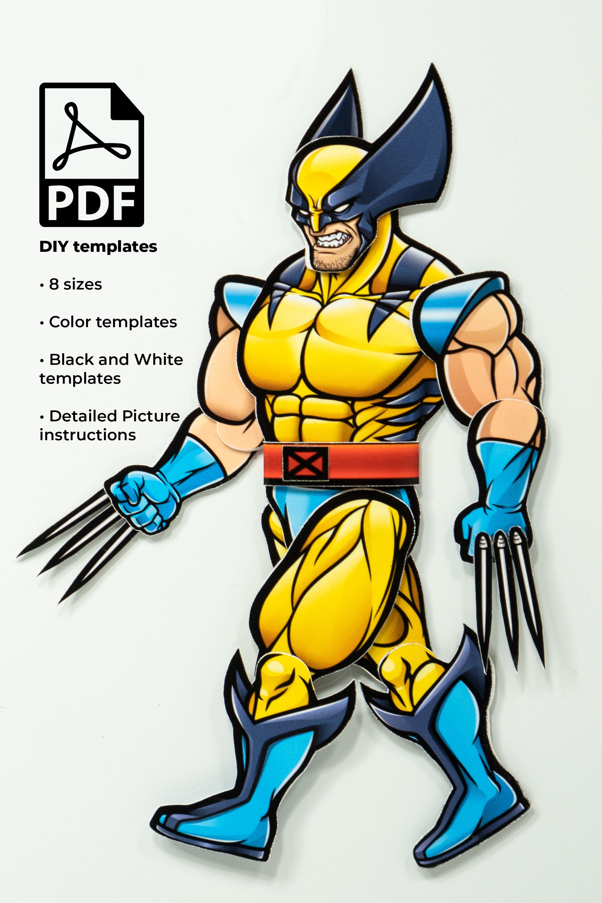 Wolverine Paper Action Figure: Archivos digitales para diy | Etsy