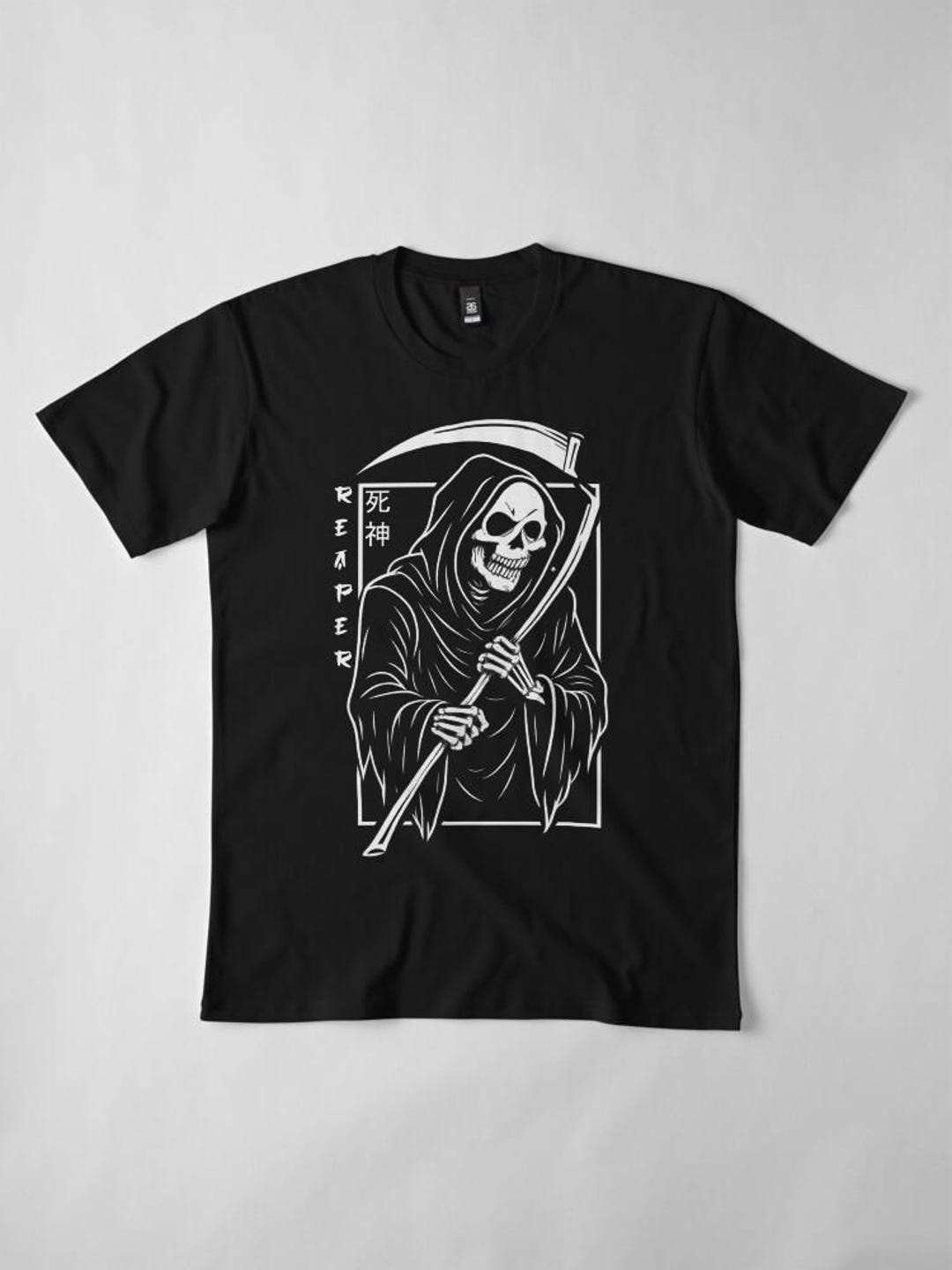 Grim Reaper T-shirt, Shinigami Gothic Skeleton Art - Etsy