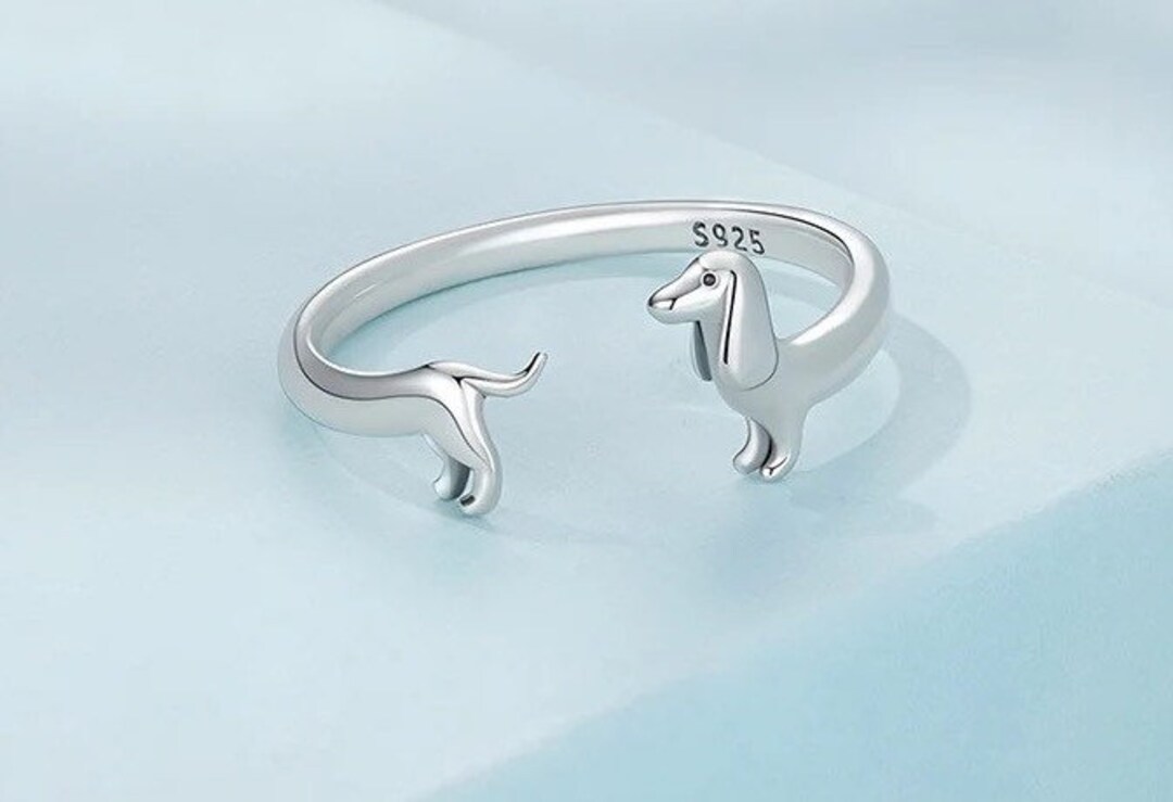 100% 925 Sterling Silver Dog Ring Dog Paw and Cat Adjustable - Etsy