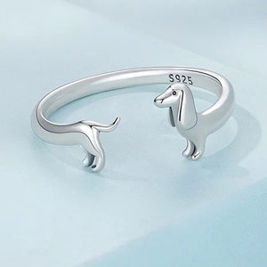 100% 925 Sterling Silver Dog Ring Dog Paw and Cat Adjustable - Etsy