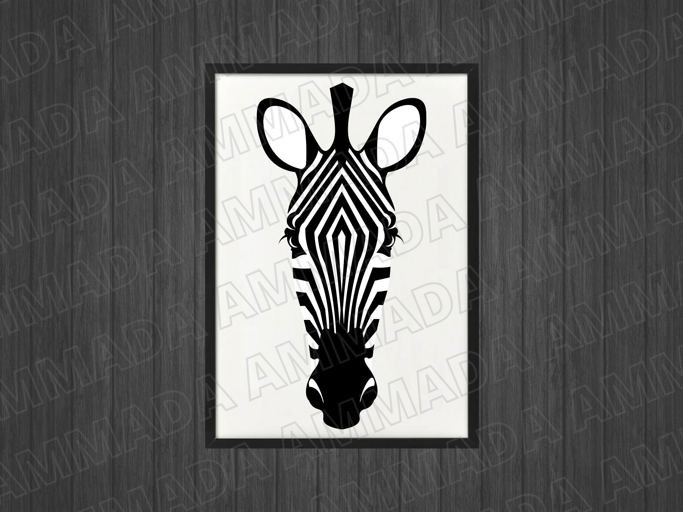 Zebra SVG, Zebra Face SVG, Black and White Zebra PNG, Instant Download ...