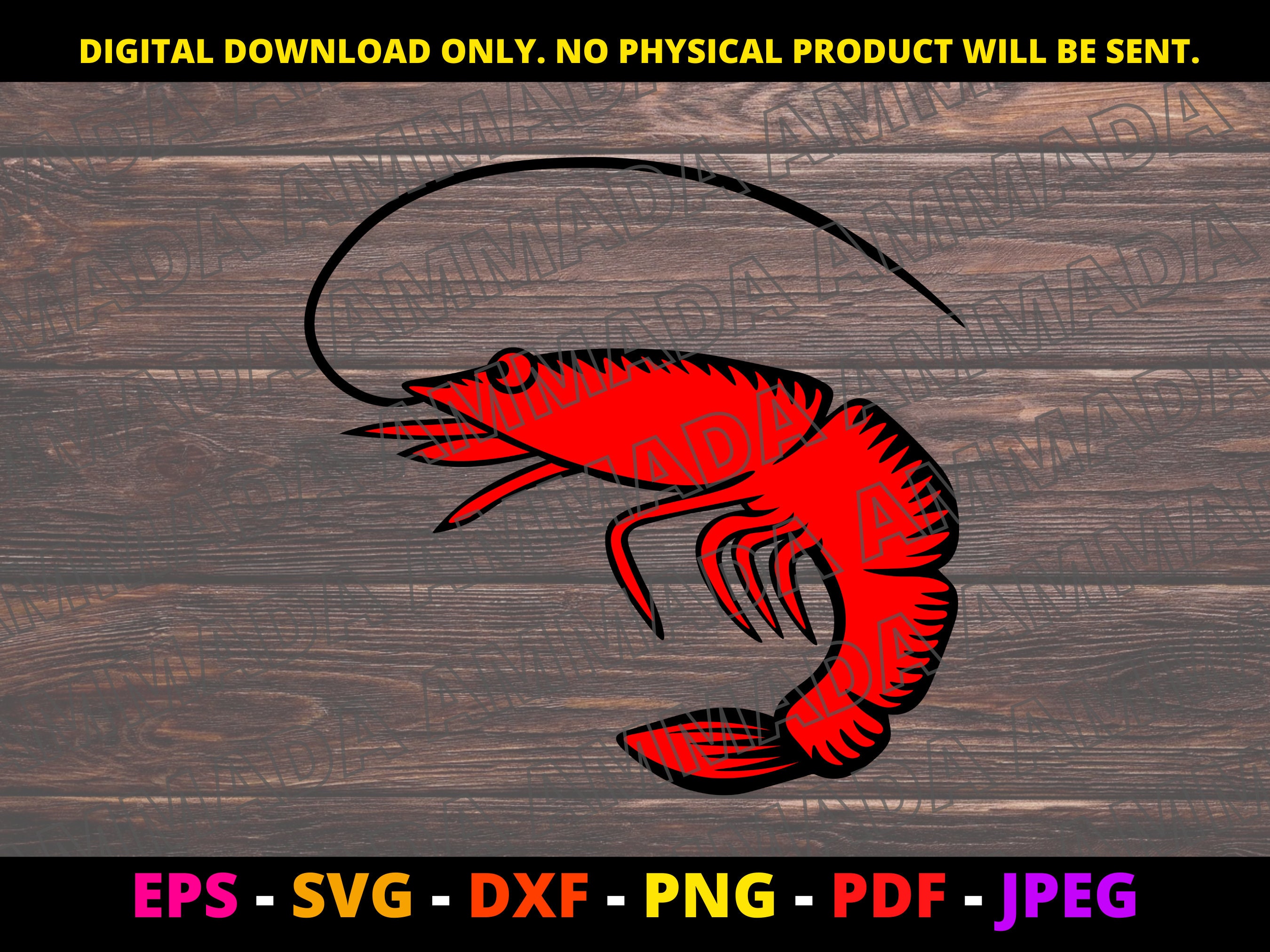 Shrimp SVG, Ocean Animals SVG, Red Shrimp SVG, Instant Download ...