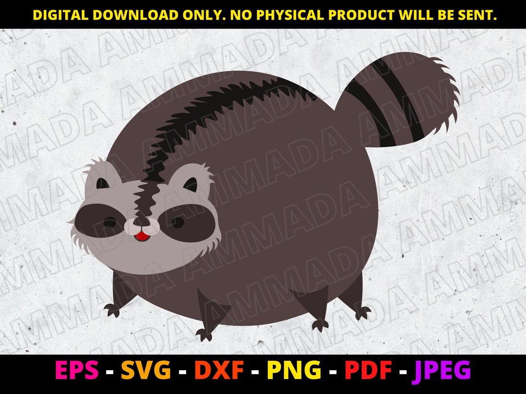 Fat Raccoon SVG Sweet Furry Racoon SVG Cute Racoon SVG - Etsy