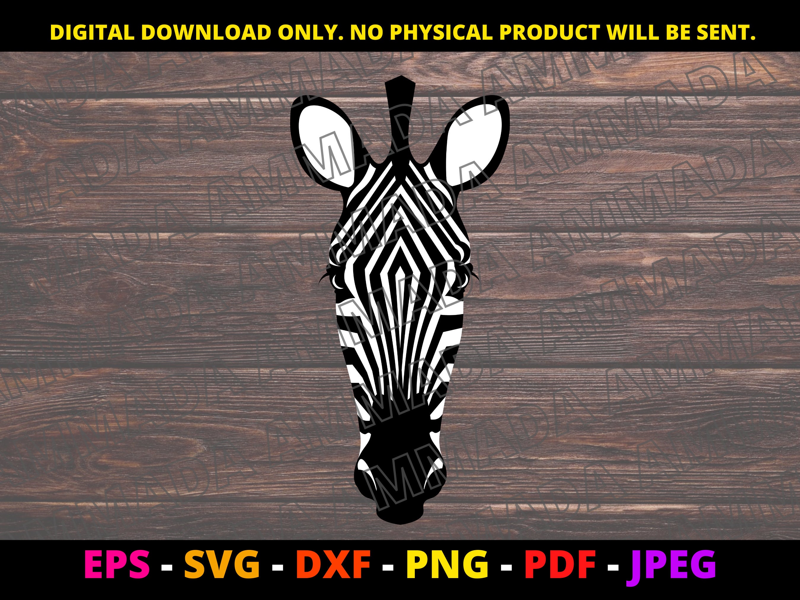 Zebra SVG, Zebra Face SVG, Black and White Zebra PNG, Instant Download ...