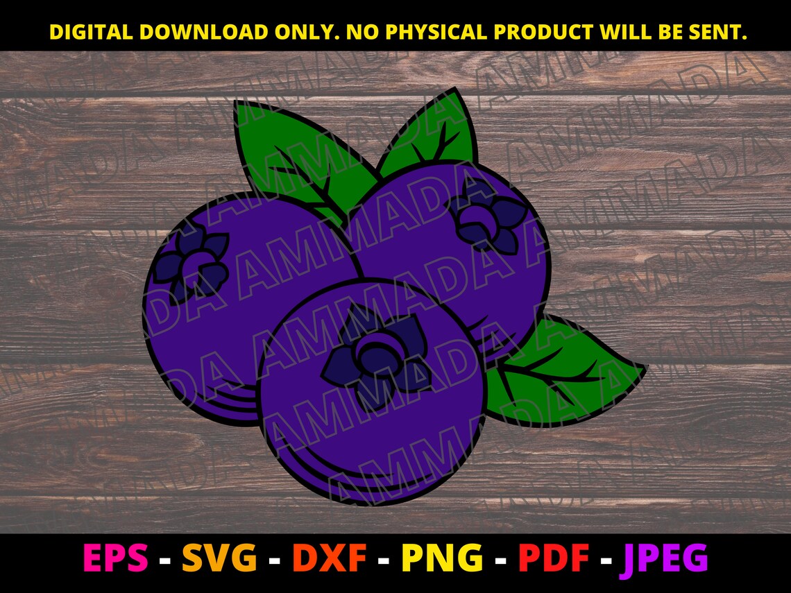Blueberries SVG Blueberries PNG Instant Download Printable | Etsy