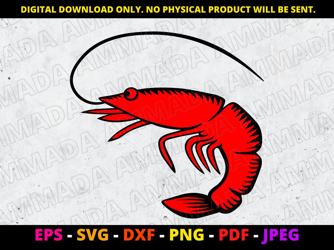 Shrimp SVG, Ocean Animals SVG, Red Shrimp SVG, Instant Download ...