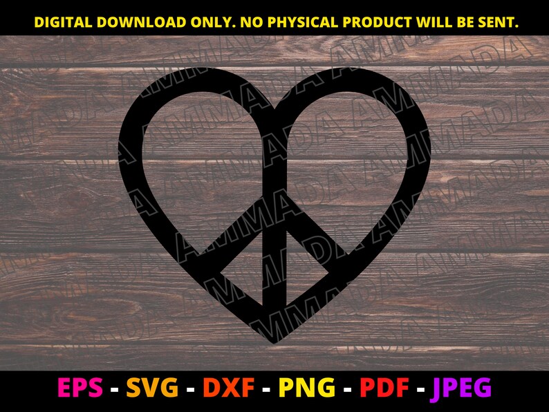 Peace Love SVG, Peace Sign and Heart SVG, Instant Download, Printable ...