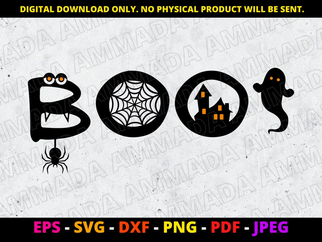 Boo SVG, Halloween SVG, Spiderweb SVG, Digital File, Printable Image - Etsy