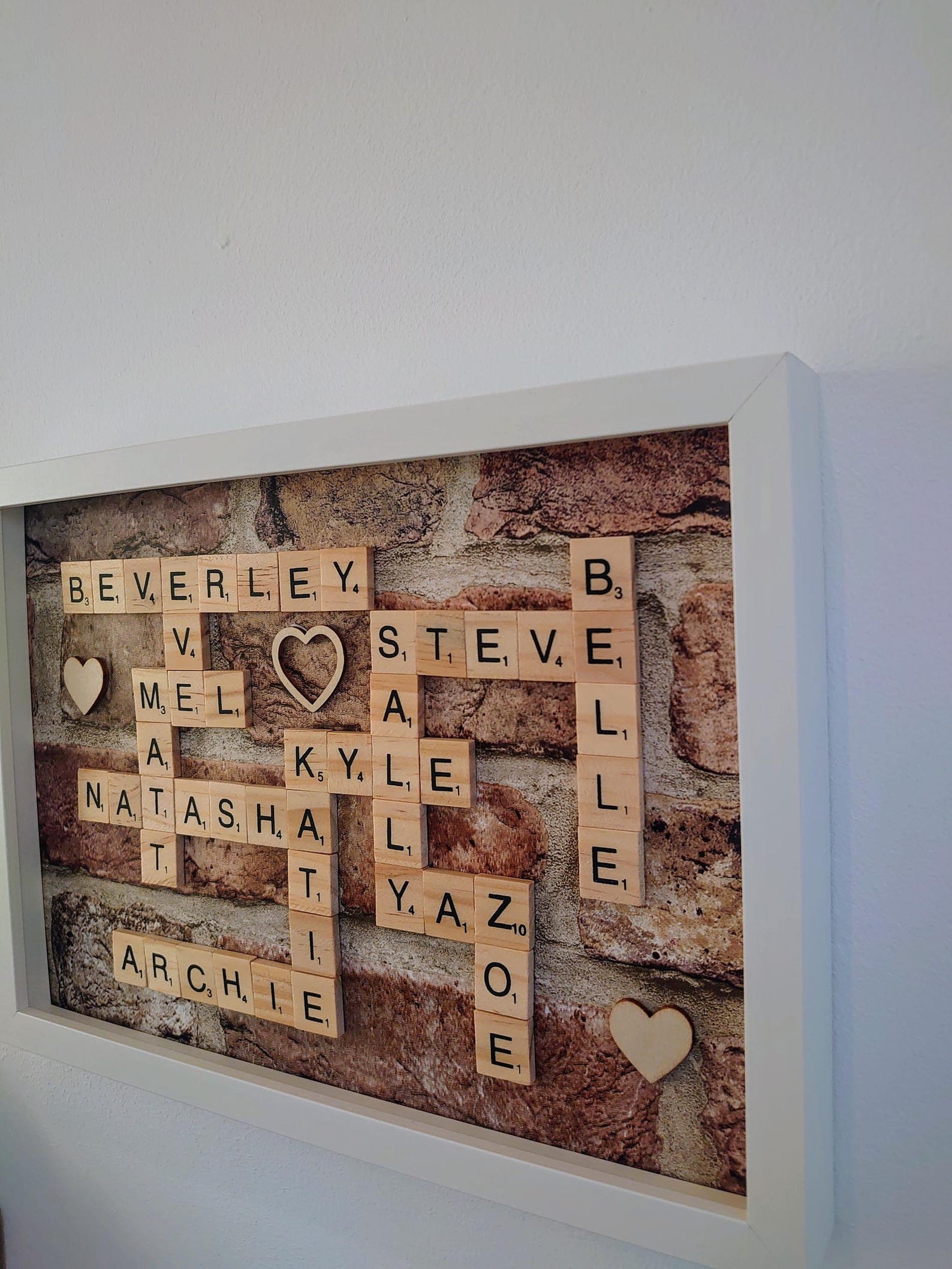 Stylish Brick Personalised Scrabble Picture Frame With Hand Crafted ...