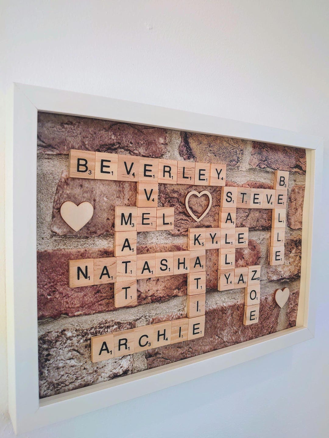 Stylish Brick Personalised Scrabble Picture Frame With Hand Crafted ...