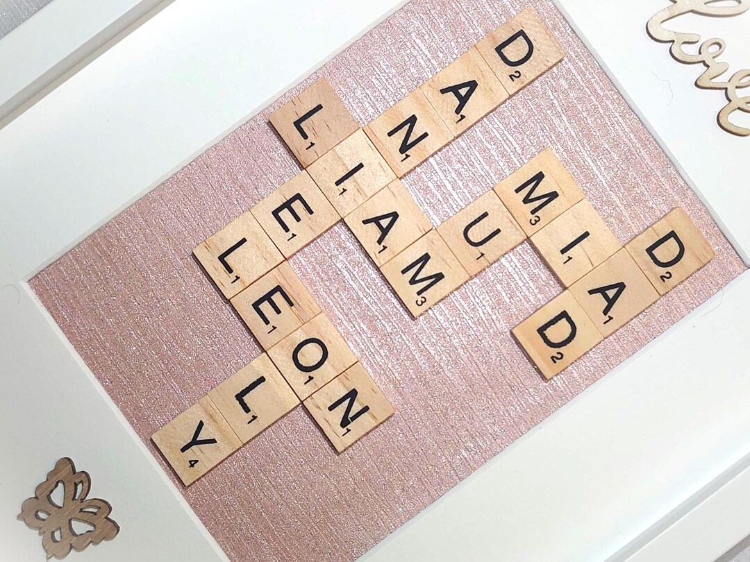 Pink Glitter Picture Frame, Unique Gift With Personalised Letter Tiles ...