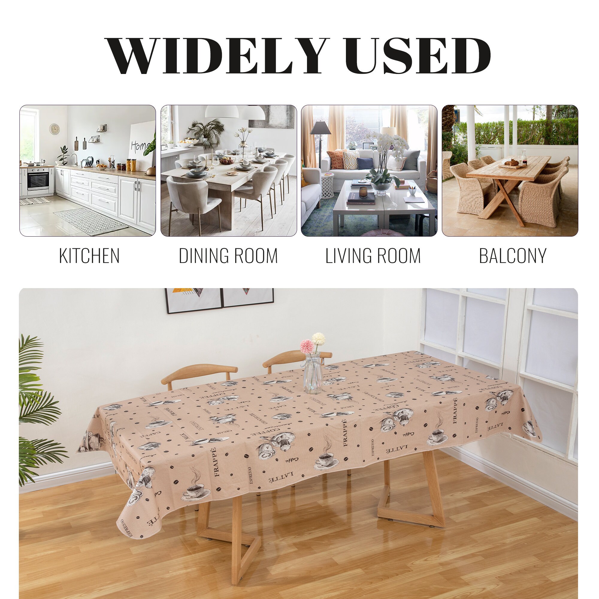 Vinyl Tablecloth With Flannel Backed for Rectangle Tables Oilcloth ...