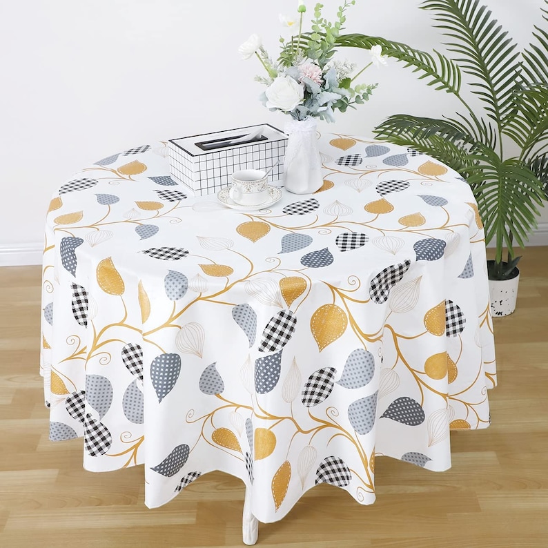 Flannel Backed Vinyl Tablecloths, Waterproof Plastic Tablecloth With ...