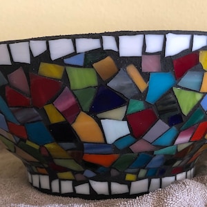 Mosaic Scattered Rainbow Small Stained Glass Planter - Etsy