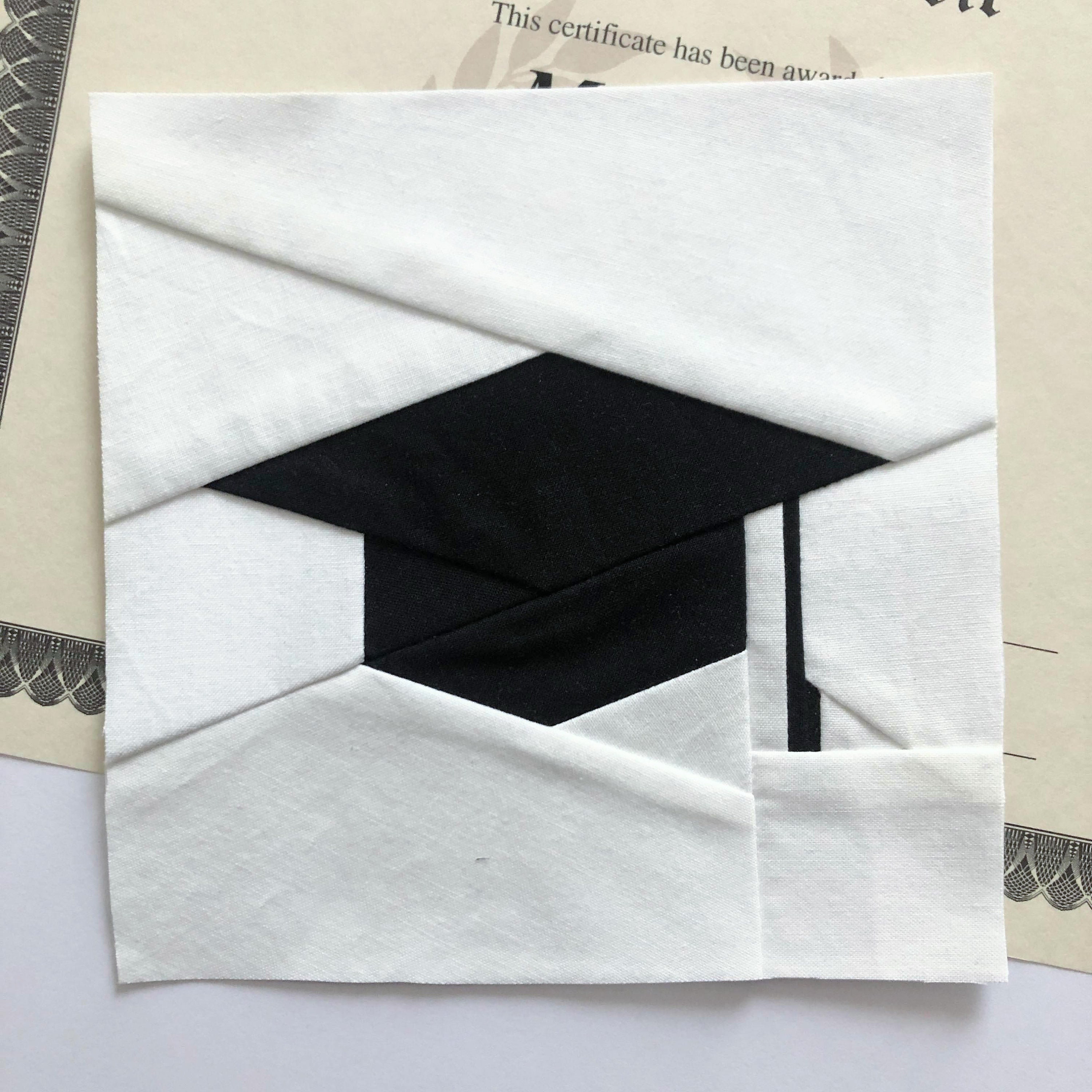 Graduation Cap Foundation Paper Piecing/fpp Quilt Block Pattern ...