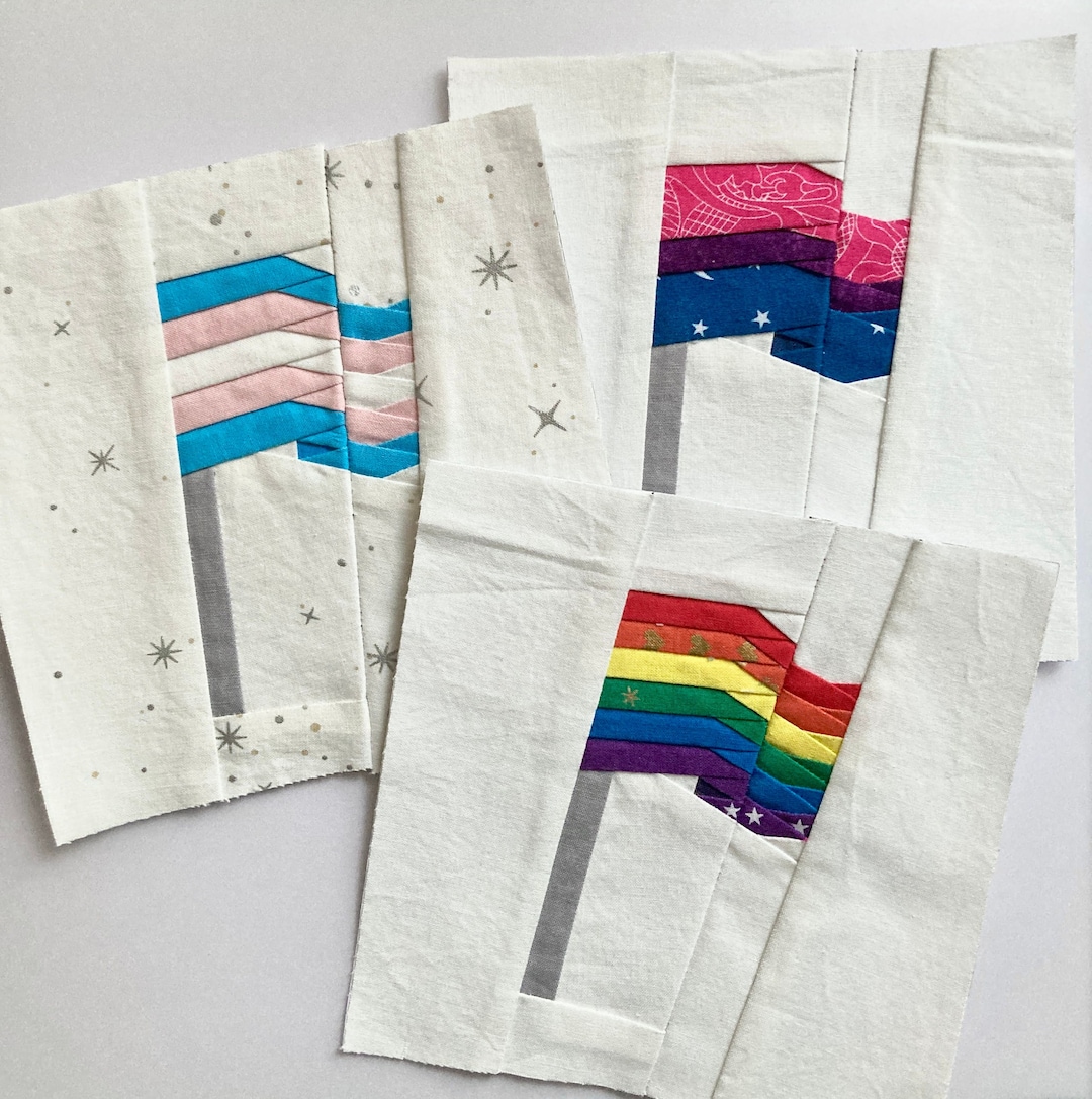 Pride Flag Foundation Paper Piecing/fpp Quilt Block Pattern, Digital ...