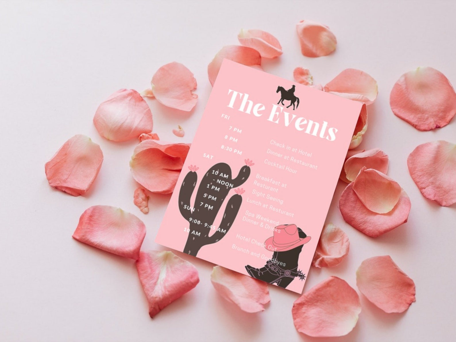 Cowboy Birthday Weekend Template Event Itinerary Printable - Etsy