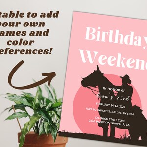 Cowboy Birthday Weekend Template Event Itinerary Printable - Etsy