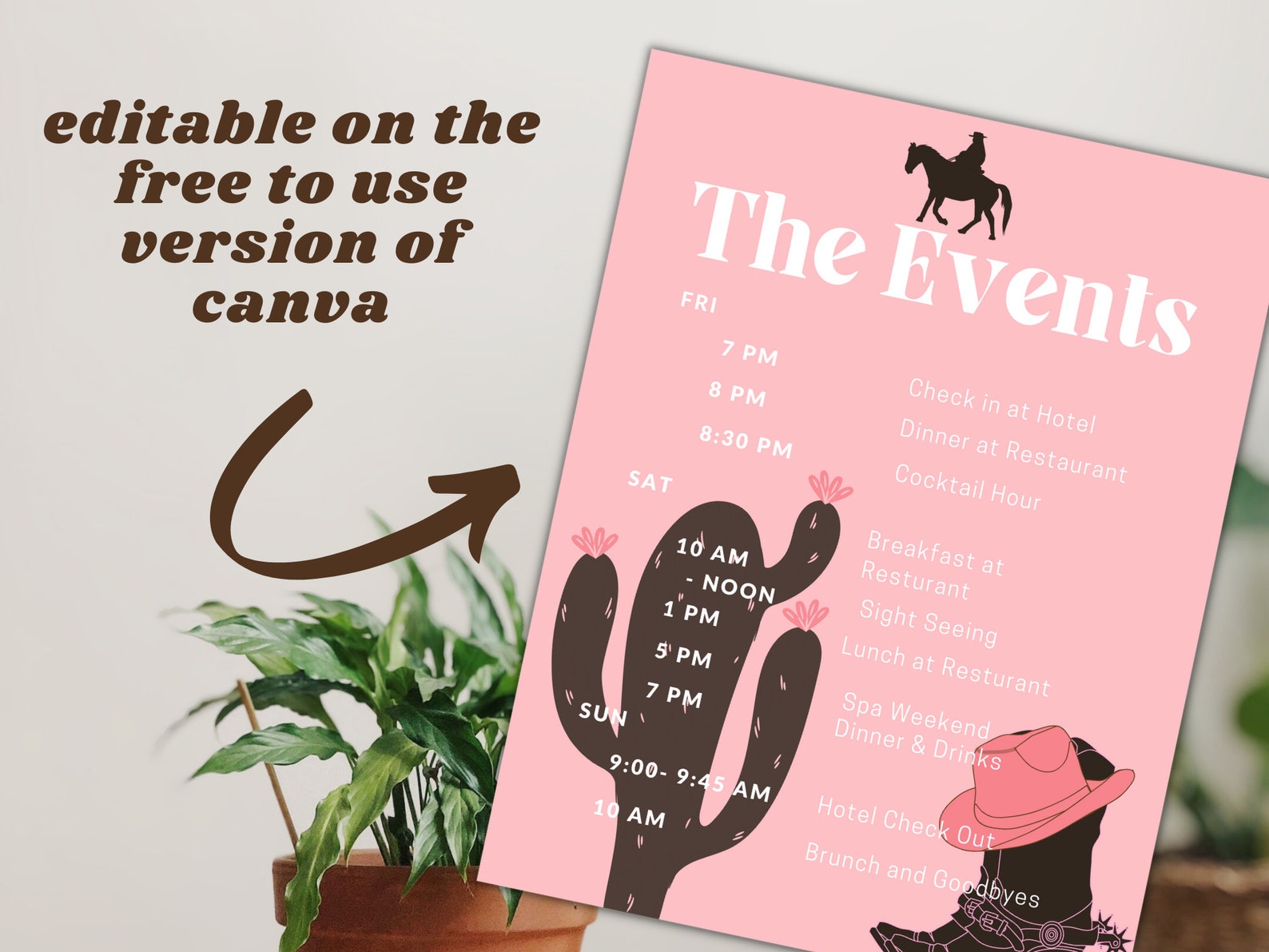 Cowboy Birthday Weekend Template Event Itinerary Printable - Etsy