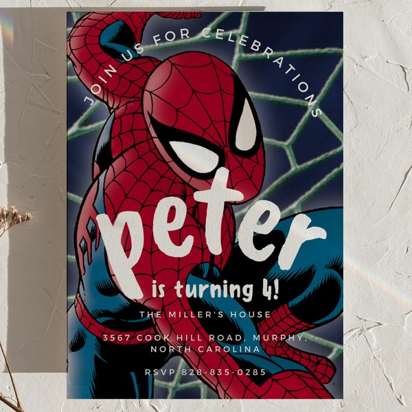 Spiderman Invitation Pool Party - Etsy