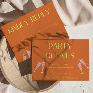 Toasty Orange Engagement Party Invitation, Cocktail Party Invitation ...