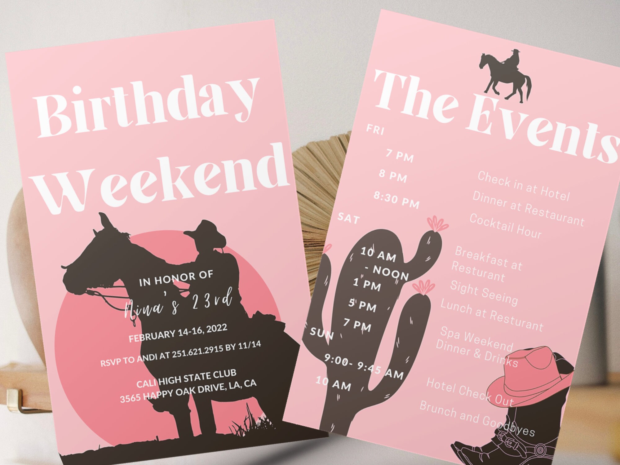 Cowboy Birthday Weekend Template Event Itinerary Printable - Etsy