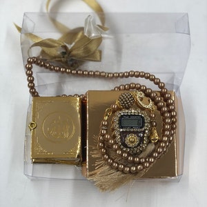Personalized Mini Quran Set With Special Rosary and Luxury Pearl ...
