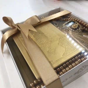 Personalized Mini Quran Set With Special Rosary and Luxury Pearl ...