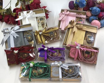 Personalized Mini Quran Set With Special Rosary and Luxury Pearl ...