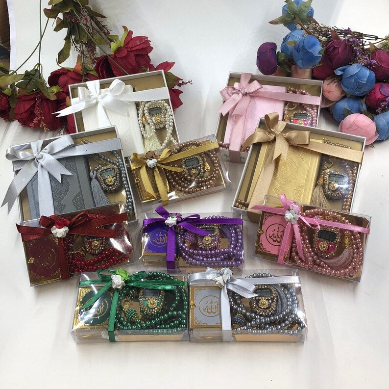 Personalized Mini Quran Set With Special Rosary and Luxury Pearl ...