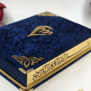 Personalized Quran With Velvet Box Islamic Gift Set Quran - Etsy