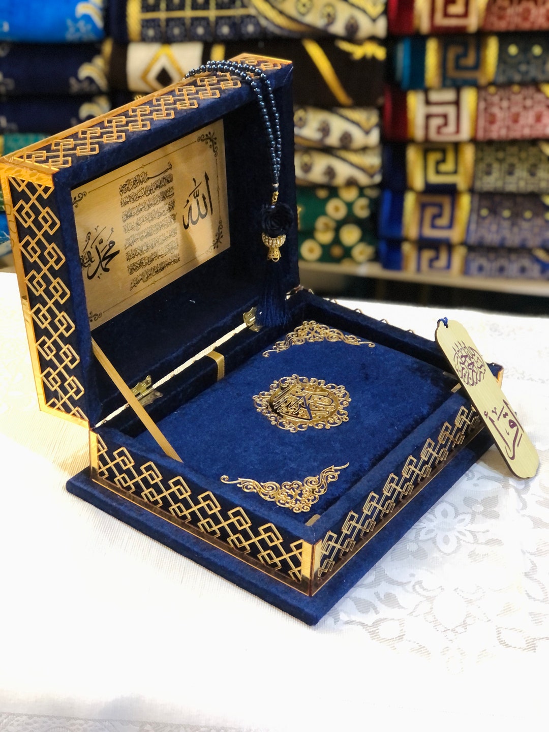 Personalized Quran With Velvet Box Islamic Gift Set Quran - Etsy