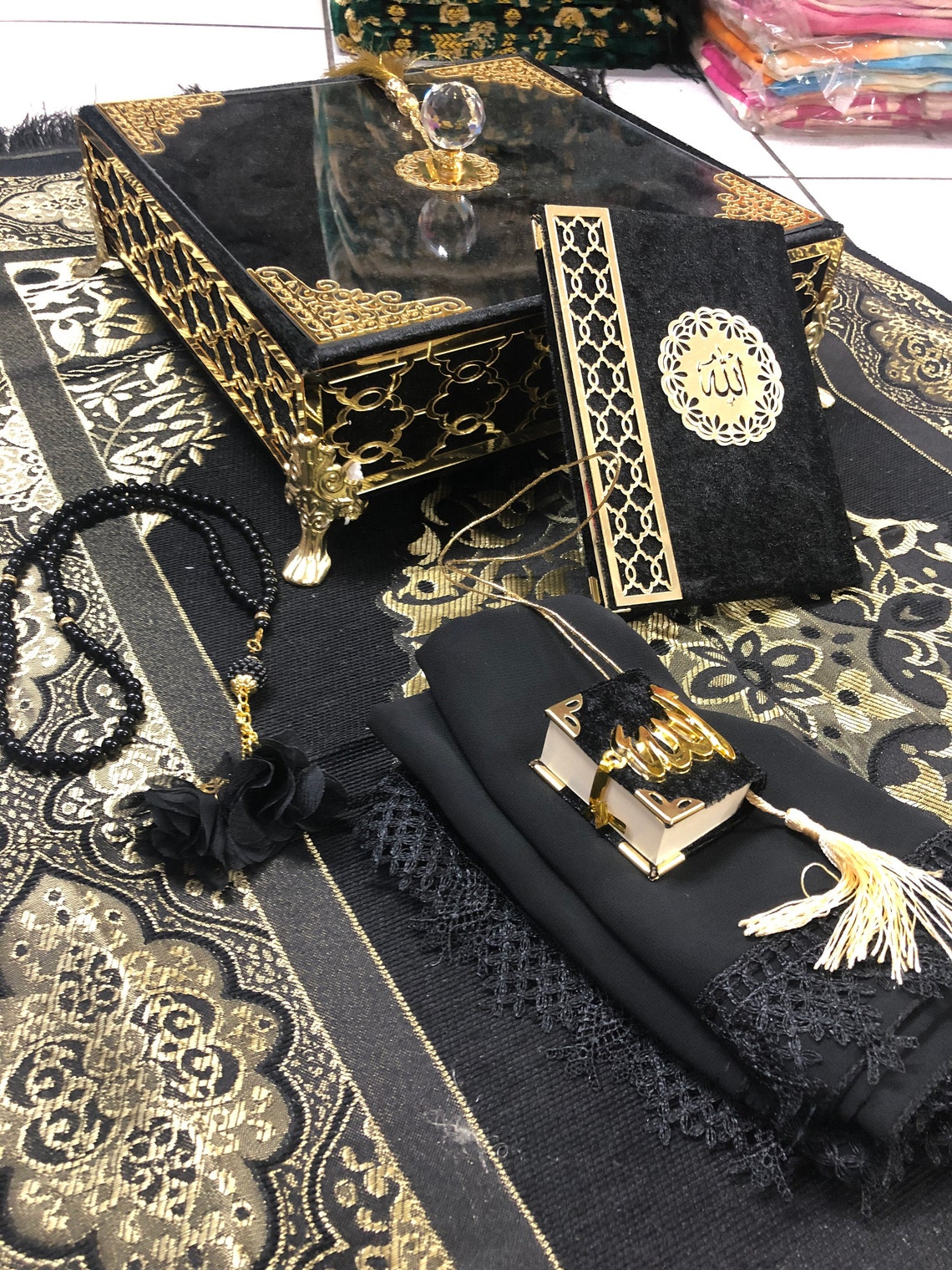 Luxry Special Box Prayer Rug Setquran Gift Setislamic Gift - Etsy