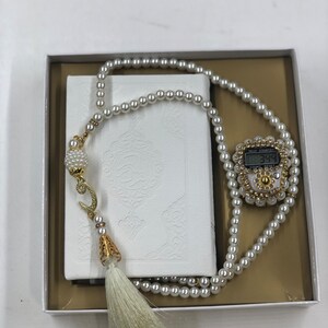 Personalized Mini Quran Set With Special Rosary and Luxury Pearl ...