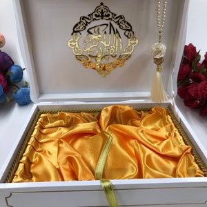 Personalized Luxury Quran Set, Wooden Quran Box Set, Islamic Gift Set ...