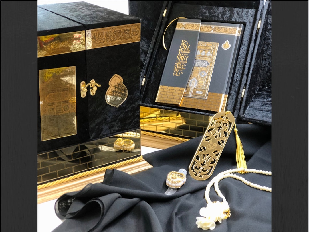 Luxry Plexi & Kaba Wooden Box, Quran Gift Set, Islamic Prayer Set ...