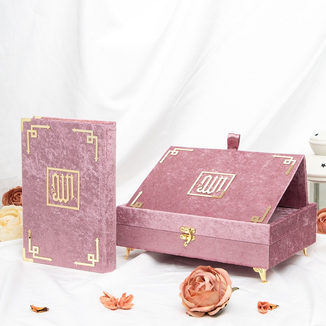 Personalized Quran With Velvet Box, Islamic Gift Set, Quran Gift Box ...