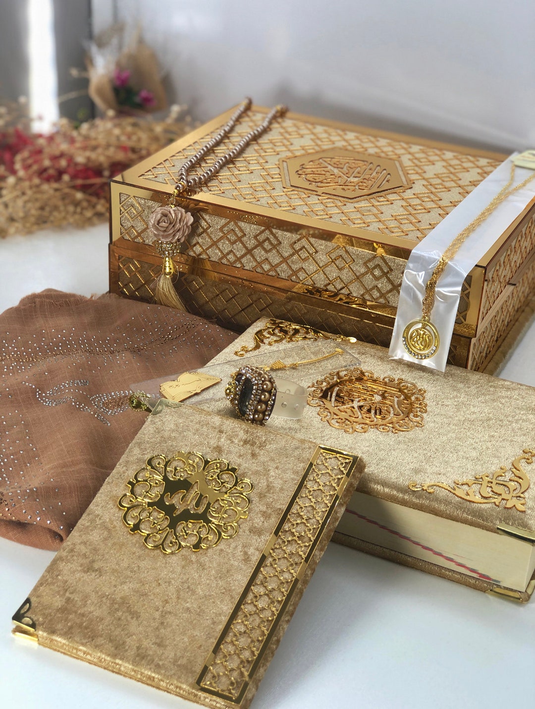 Islamic Gift Sets Quran Gift Personalized Quran Velvet Box Muslim Gift ...