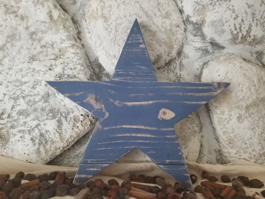 10" Rustic Blue Wood Star - Etsy
