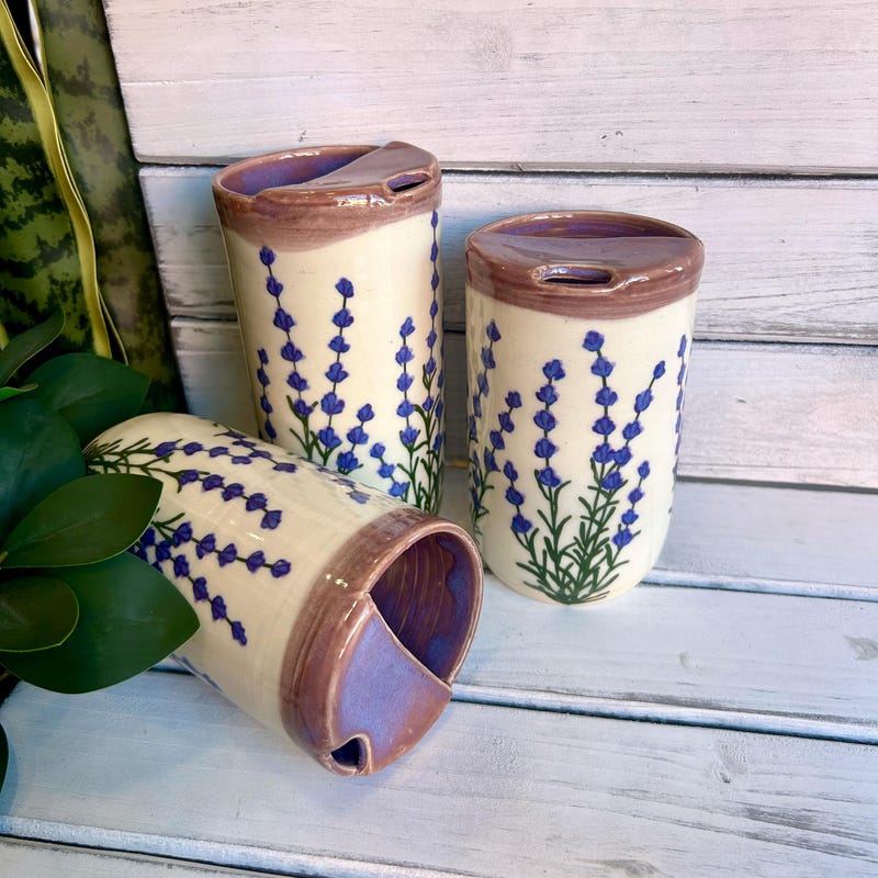 Floral Pottery Travel Mug - Etsy