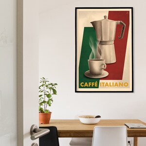 Italian Coffee Poster, Vintage Style Coffee Print, Retro Coffee Advert ...