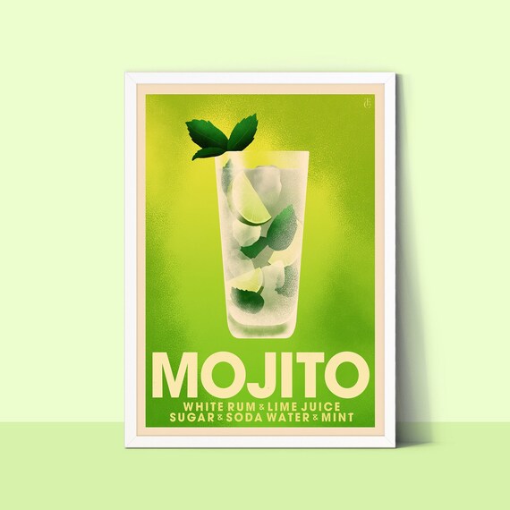 Prints Art & Collectibles Mojito art print Mojito poster Mojito print ...