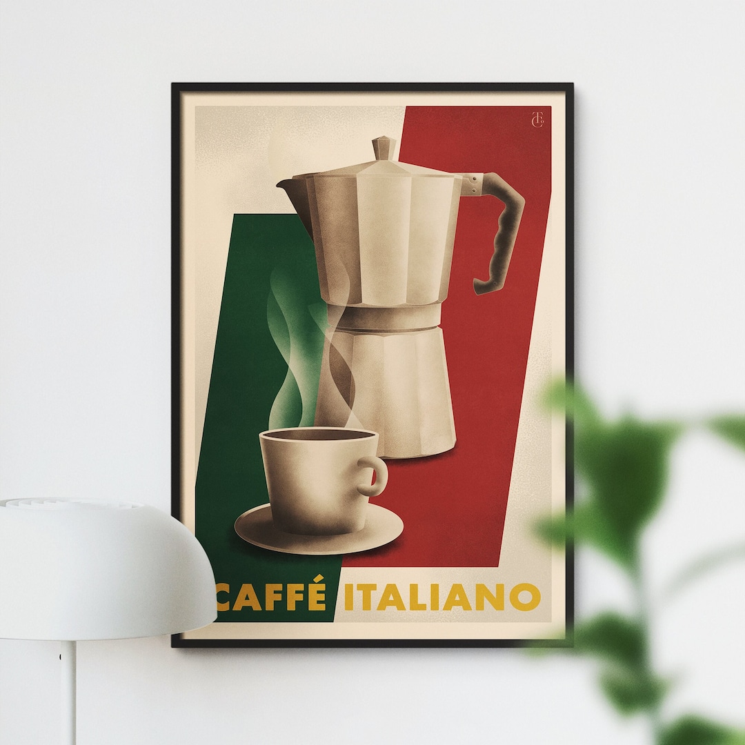 Italian Coffee Poster, Vintage Style Coffee Print, Retro Coffee Advert ...