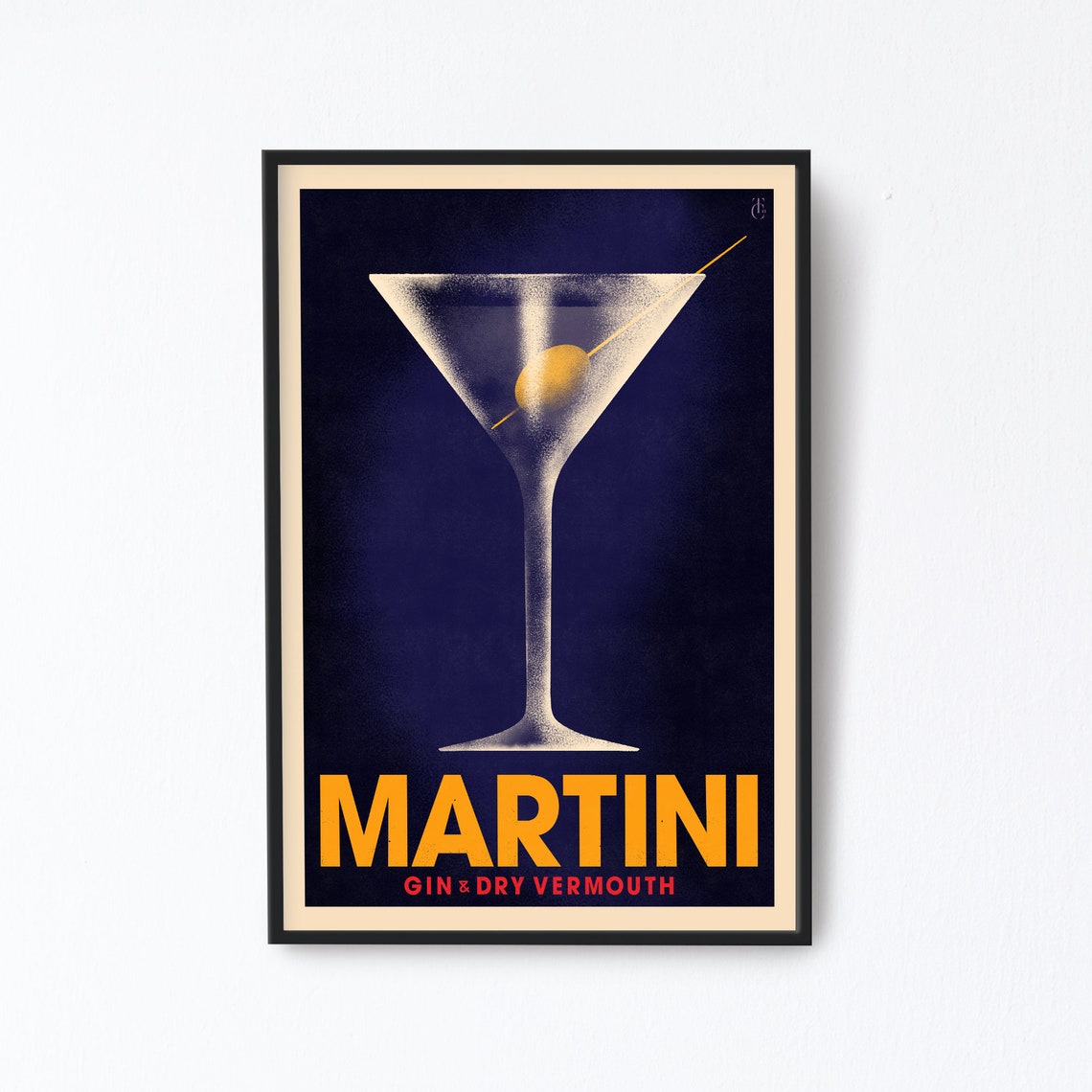 Martini Cocktail Poster Vintage Style Cocktail Print - Etsy