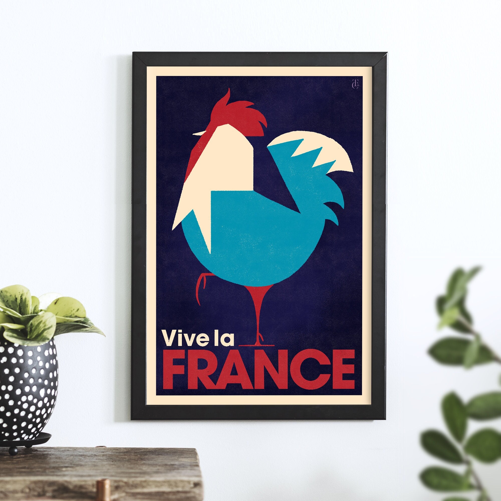 Vive La France Poster Vintage Style French Gallic Rooster - Etsy