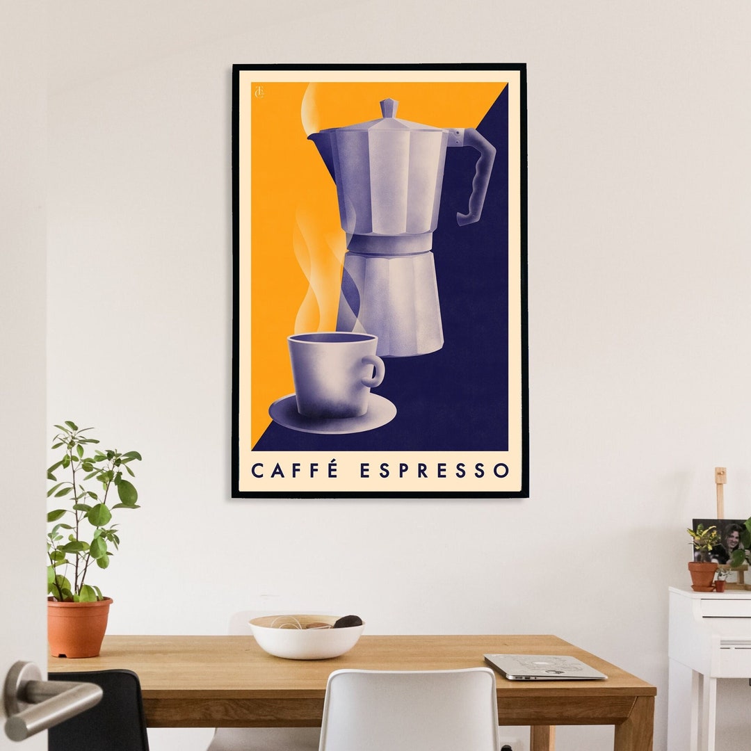 Caffé Espresso Print, Coffee Print, Espresso Coffee Poster, Moka Pot ...