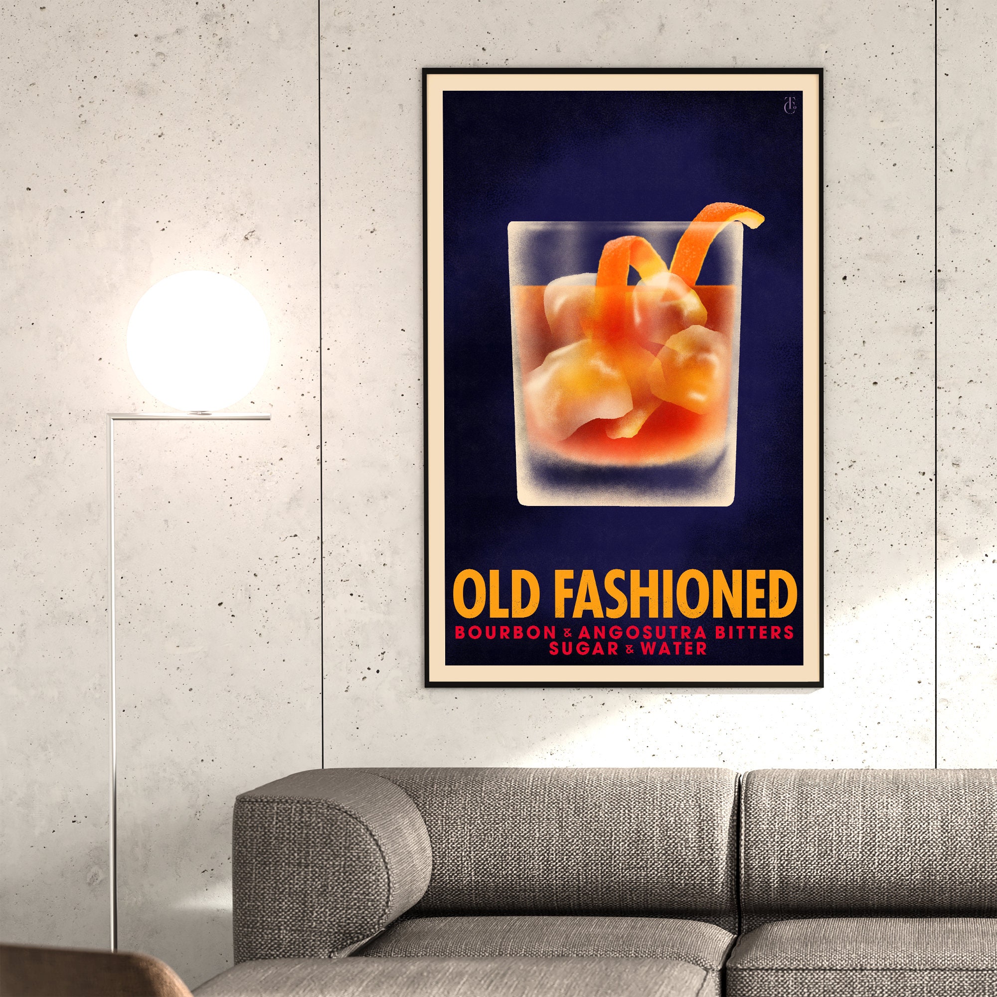 Old Fashioned Cocktail Poster Vintage Style Cocktail Print | Etsy