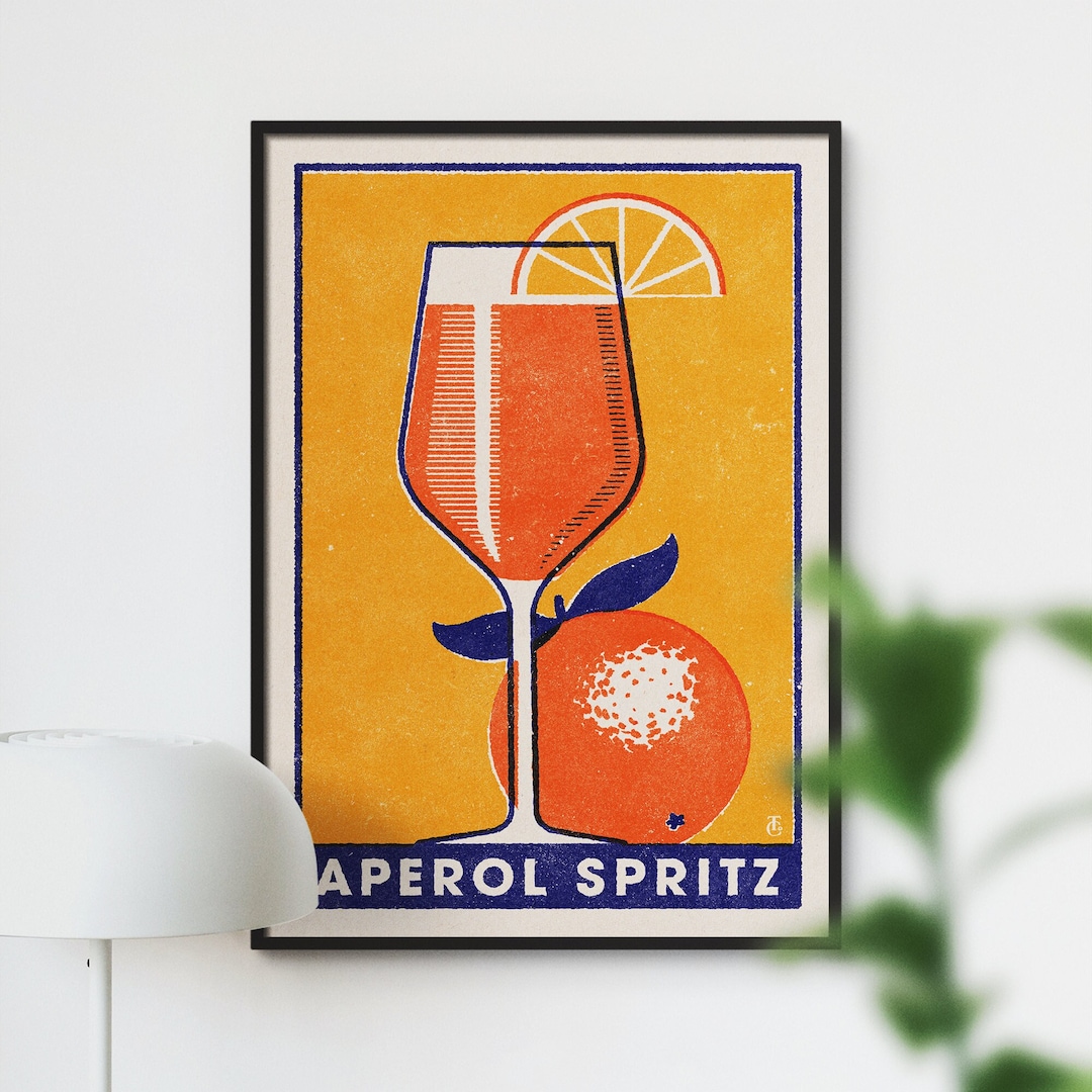 Premium Aperol Spritz Poster, Vintage Style Aperol Spritz Print, Retro ...