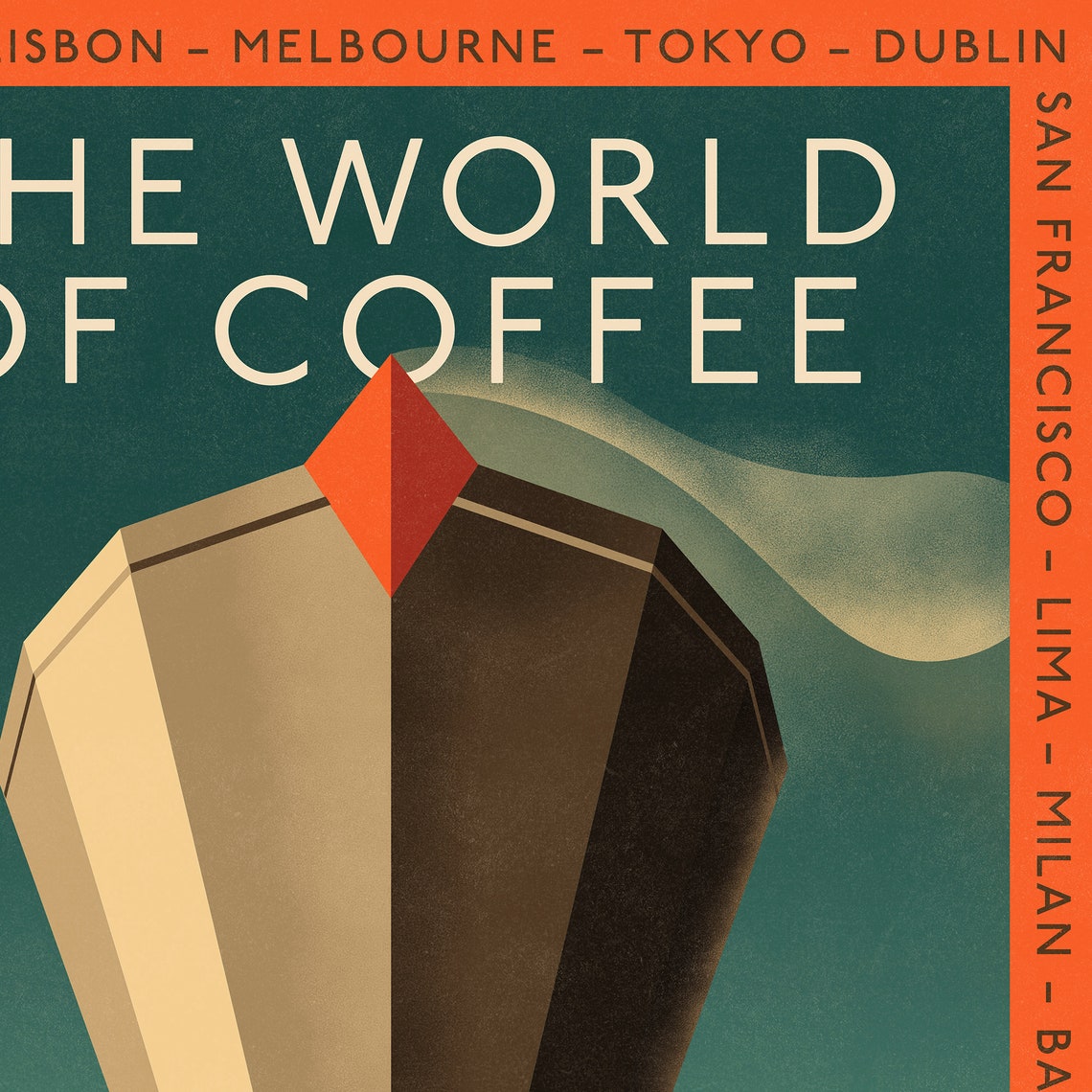 World of Coffee Print Art Deco Coffee Poster Coffee Station - Etsy