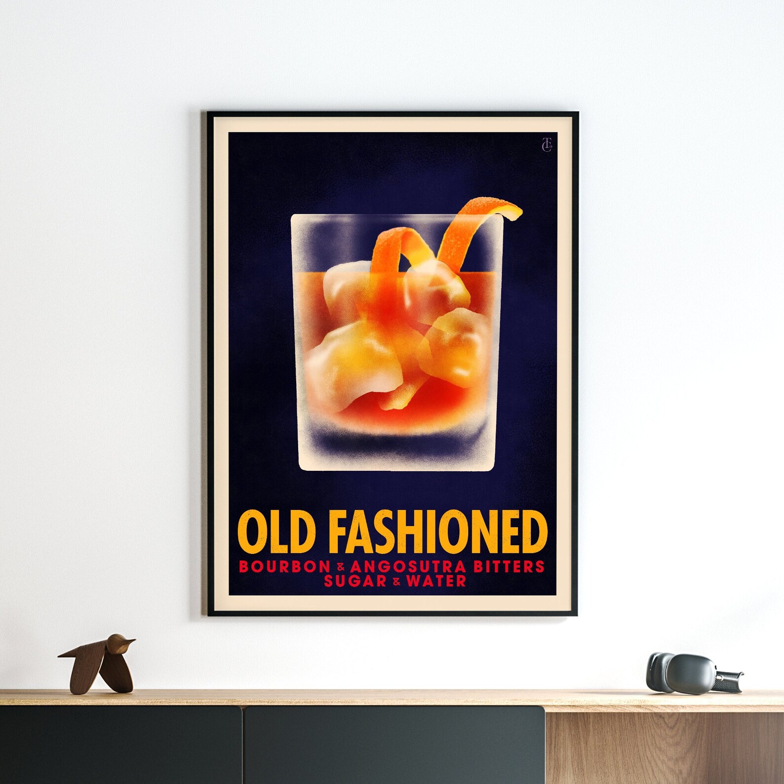Old Fashioned Cocktail Poster Vintage Style Cocktail Print - Etsy